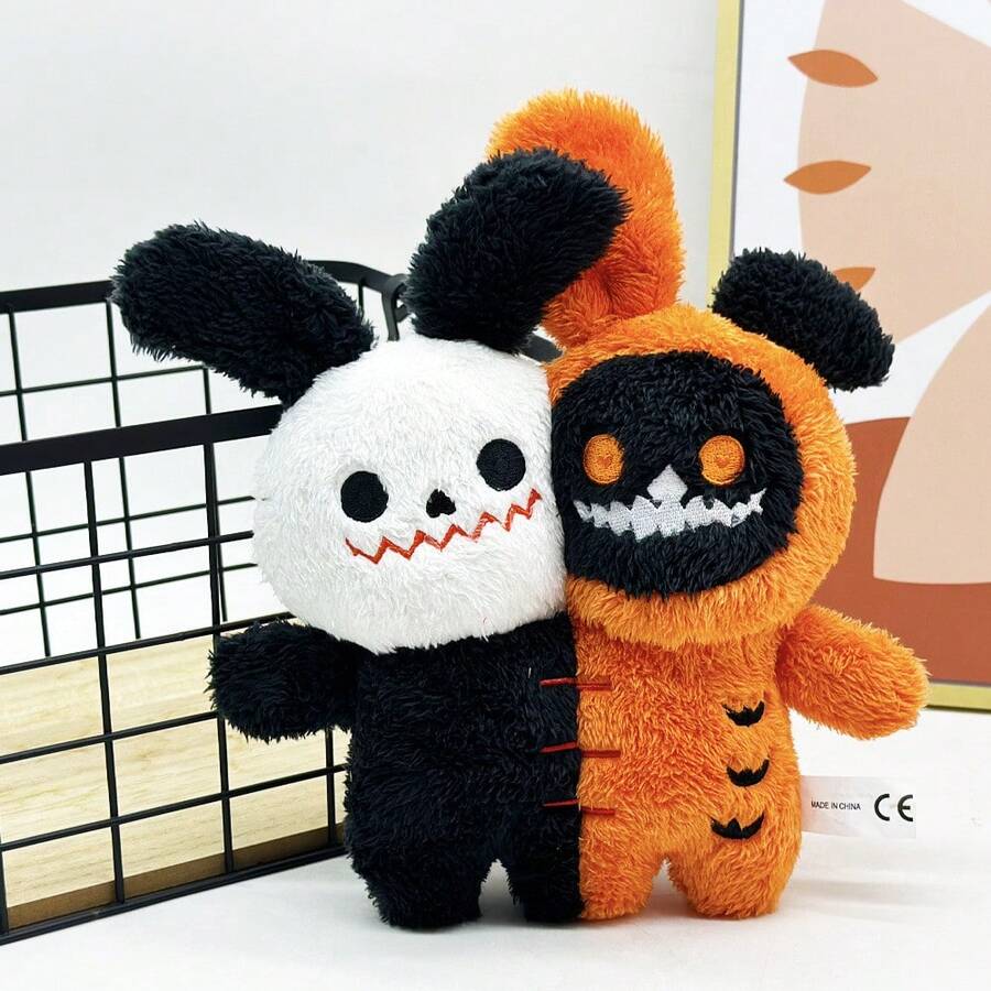 Cute Cartoon Double-Headed Pumpkin Rabbit Ghost Plush Doll Figurine ...