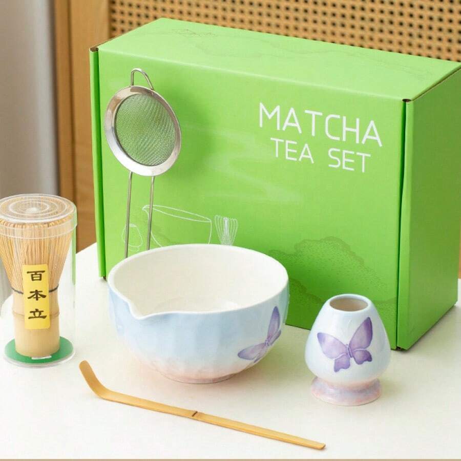 7pcs Japanese Ceramic Handpainted Matcha Bowl Set, Designed For Matcha ...