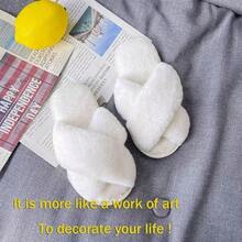 Girl's Fuzzy Fluffy Furry Slippers Fur Flip Flop Open Toe Slippers ...