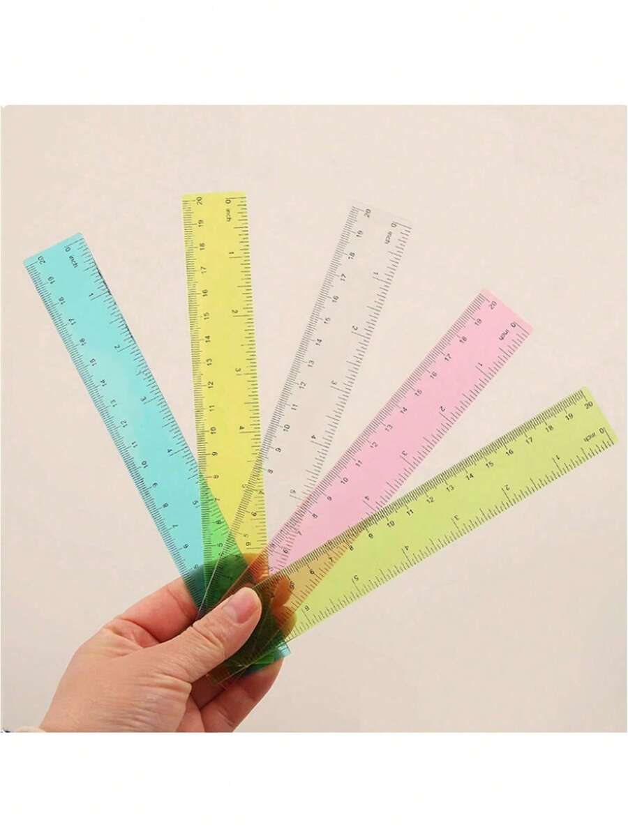 2PCS Transparent Plastic Ruler, Creative Stationery Ruler, Student ...