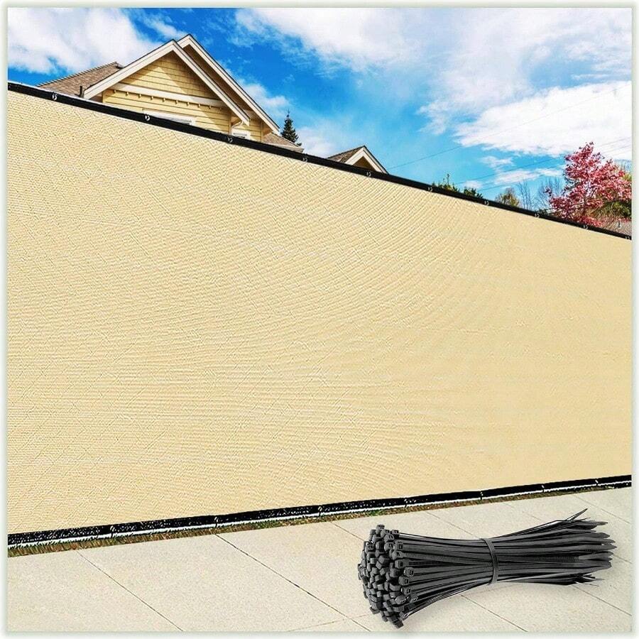 6x 50 Beige Fence Privacy Screen Windscreen Cover Shade Tarp Netting ...