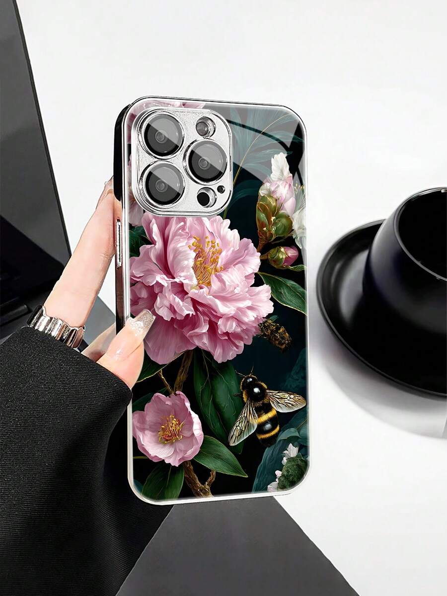 1 Stück modisches, vintage Ölgemälde Blumenmuster Tempered Glass ...