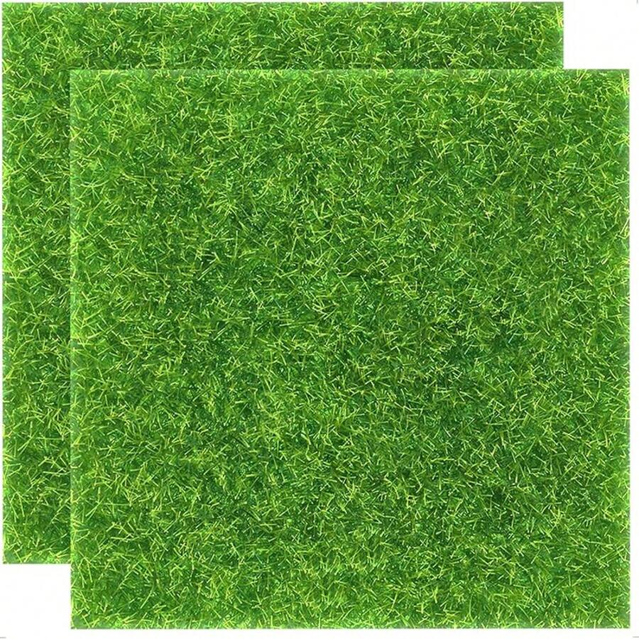 2 Pieces Of 6x6 Inches Fake Grass For Crafts - Artificial Grass - DIY ...