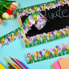 1 Roll Spring Tulip Flower Party Classroom Decoration Bulletin Board ...