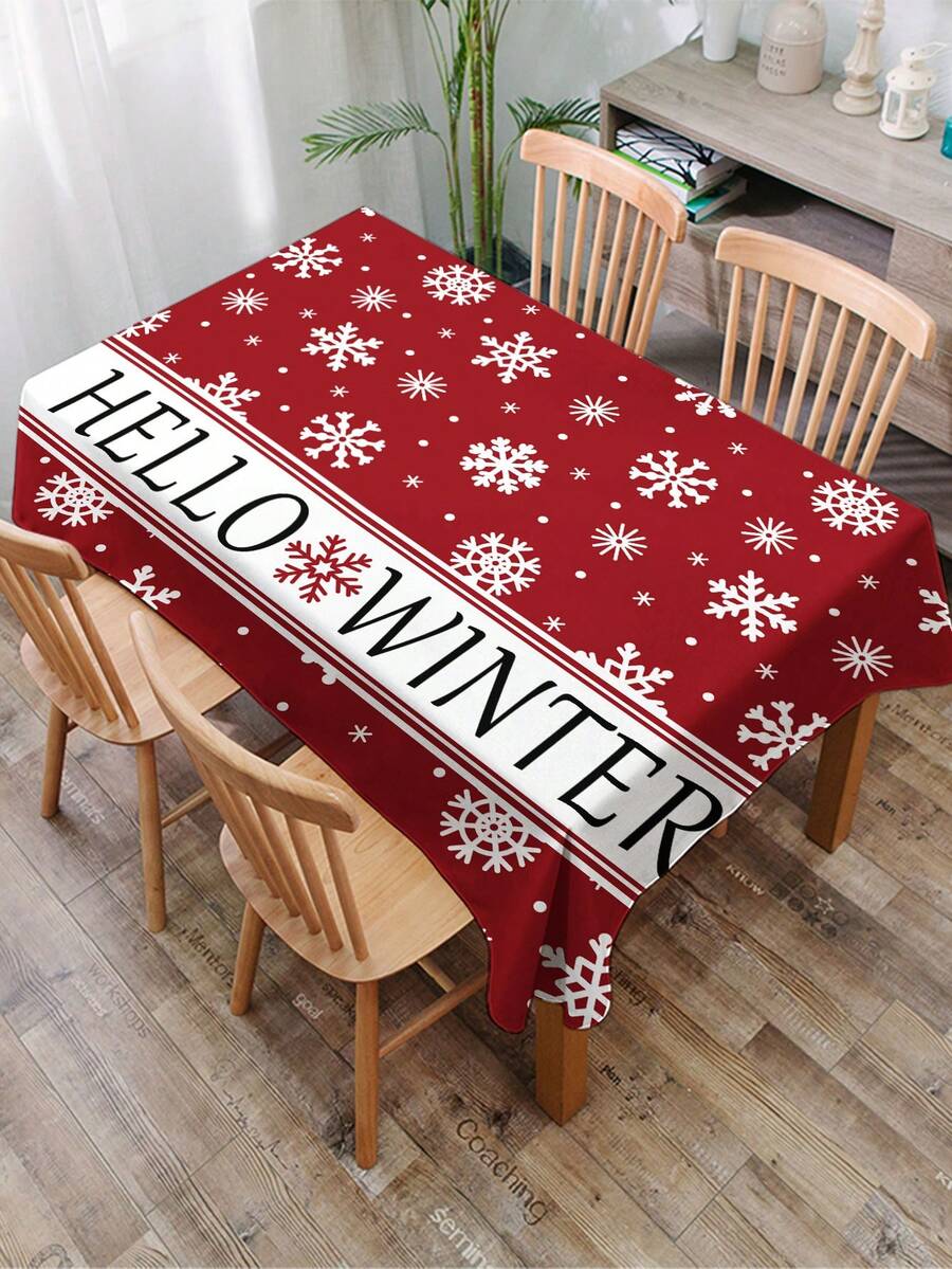 1pc Christmas Series Printed Tablecloth, Modern Polyester Rectangular ...