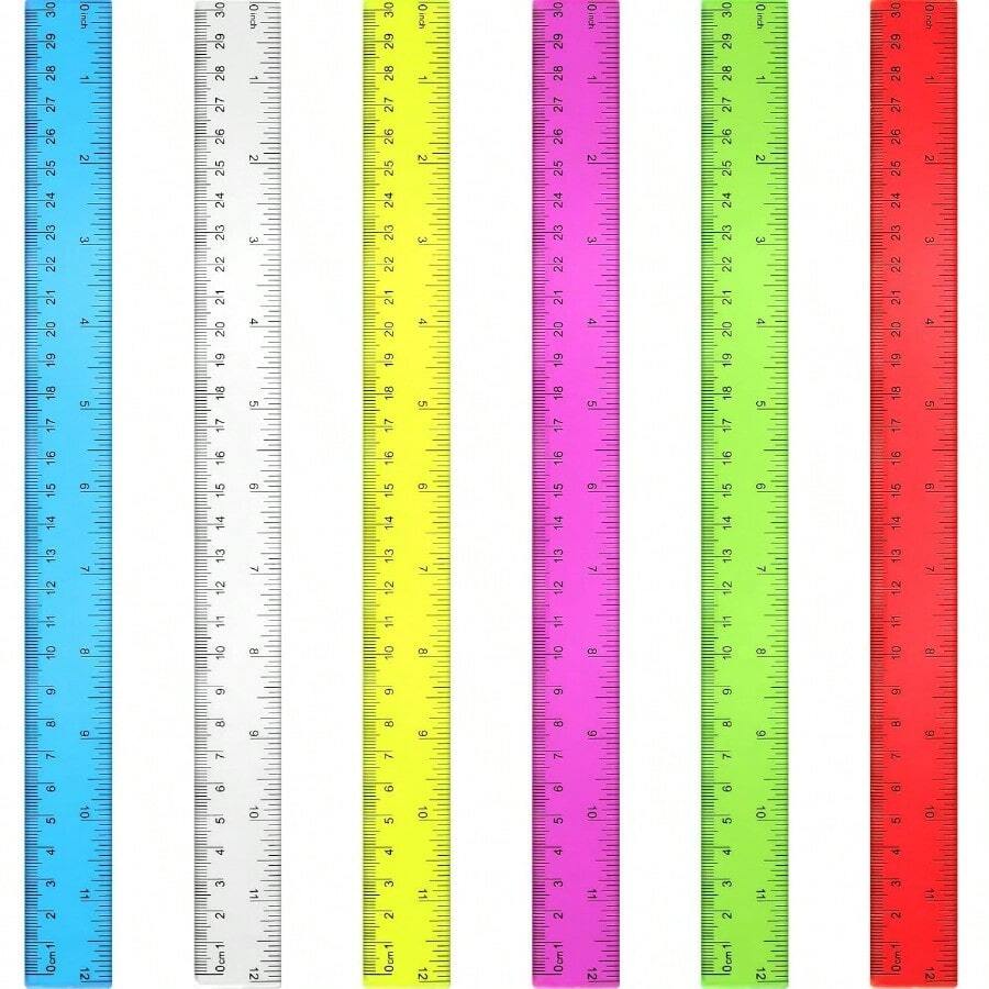 2025 New30 Pack Clear Ruler Plastic Rulers 12 Inch Transparent Assorted ...