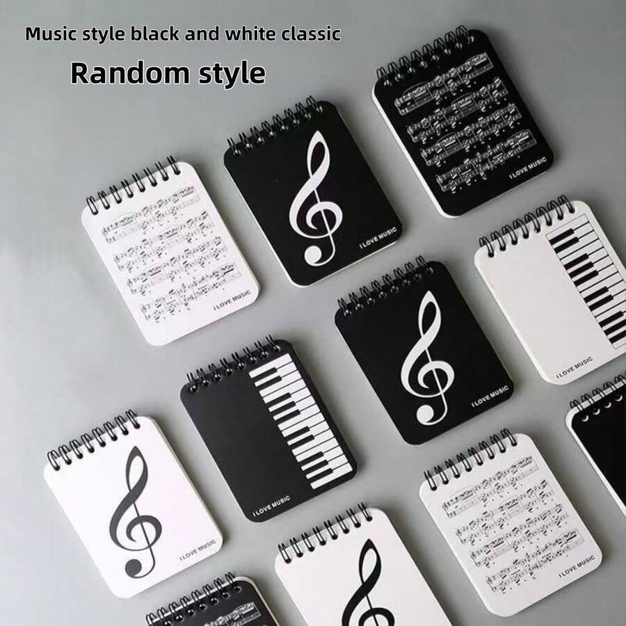 2pcSMusic Style Coil Notebook A7 Creative Piano Keyboard Note Flip ...