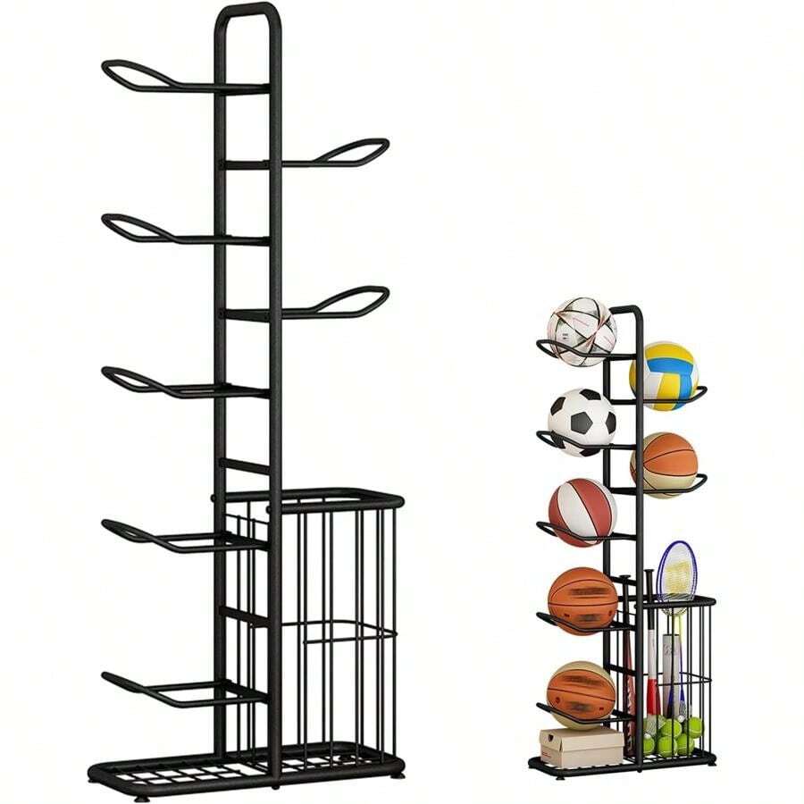 Ball Storage Rack, Sports Equipment Storage Organizer, Sports Ball Gear ...