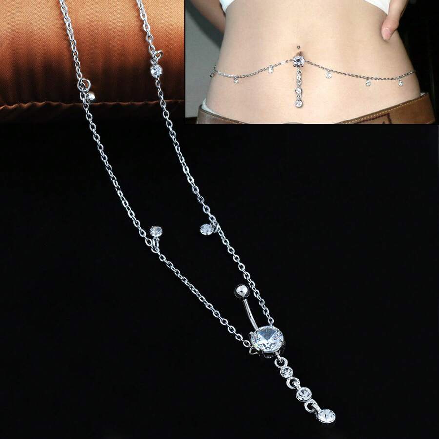 Pendant Waist Chain Belly Button Ring Navel Stud Fashion Piercing ...