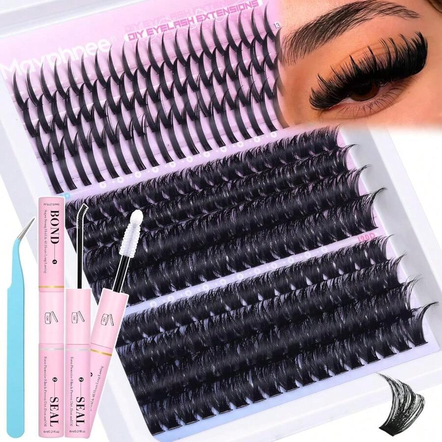Spikes Lash Individuals 100D 120D Volume Eyelash Clusters D-Curly Lash ...