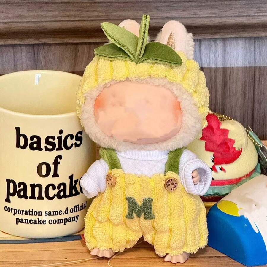 [Clothes Only] Cute 17cm Labubu Doll Pineapple Outfit, Replaceable Suit ...