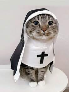 1pc Cat Costume, Pet Clothing, Dog Disguise Funny Cosplay Photo Prop ...