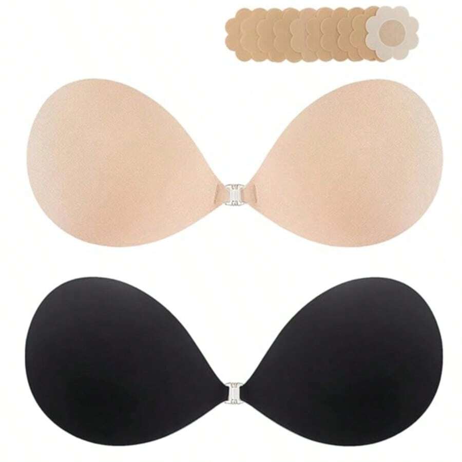 2-Piece Push-Up Adhesive Bra With 10 Disposable Breast Stickers ...