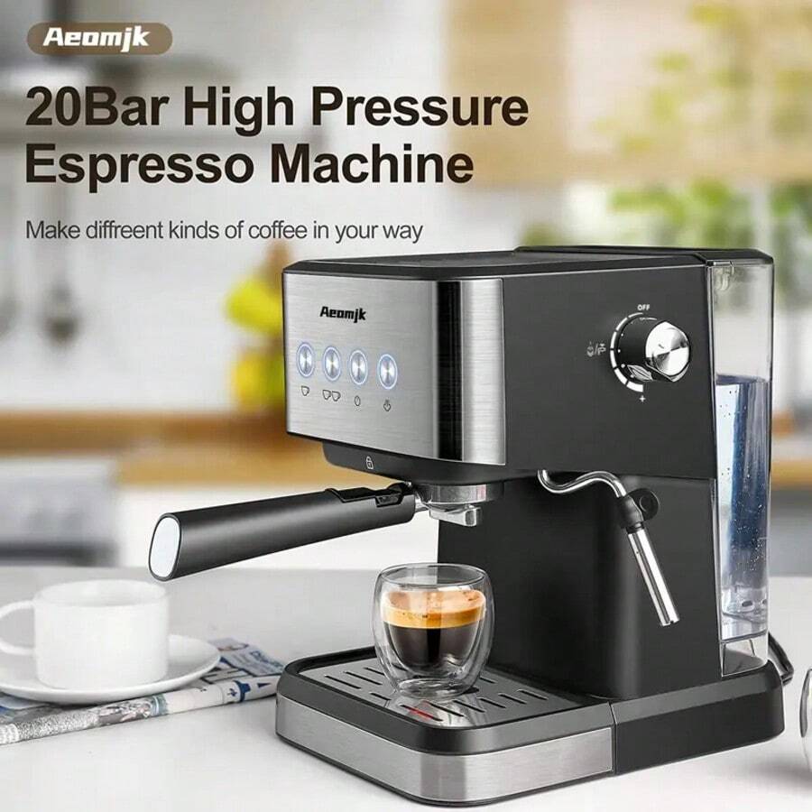AEOMJK Semi-Automatic Espresso Machine, Single And Double Cup ...
