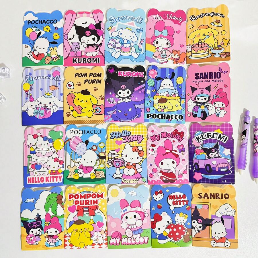 Sanrio 20 Sanrio Mini Notebooks, Portable Cartoon Notepads, Student ...