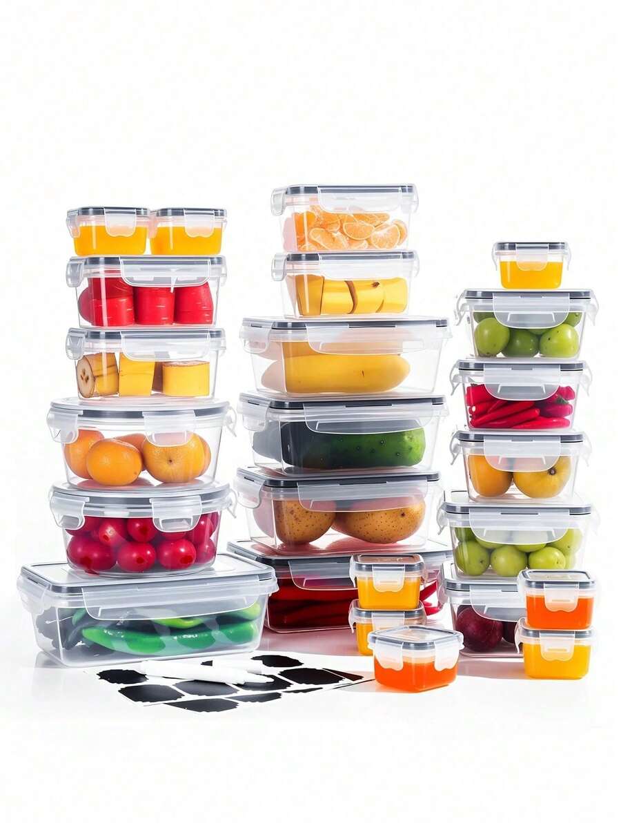 24pcs Food Storage Fridge Organizer Container Sets, Refrigerator ...