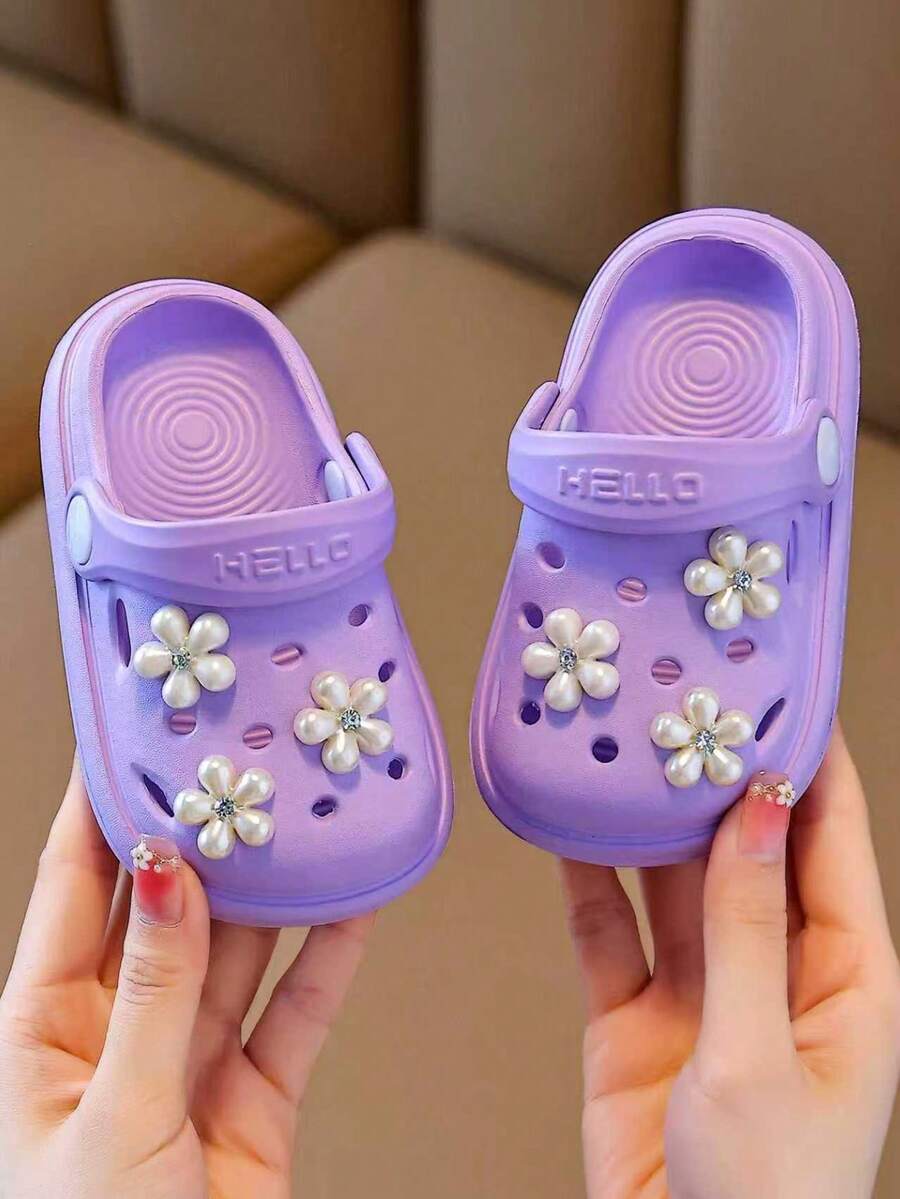 A Pair Of Purple Kids' Shoes - Stylish Summer Shoes For Girls With Cute ...