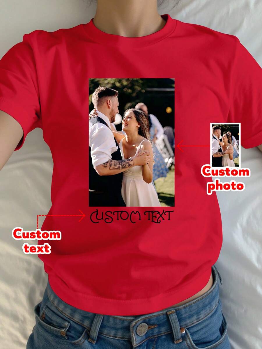 Customized Photo T-Shirt For Women, Casual Summer Personalized Gift For ...