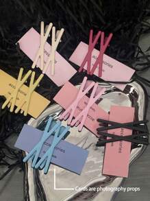 12pcs Y2K Back To School Candy Color Hair Clips, Pink, White, Rose Red ...