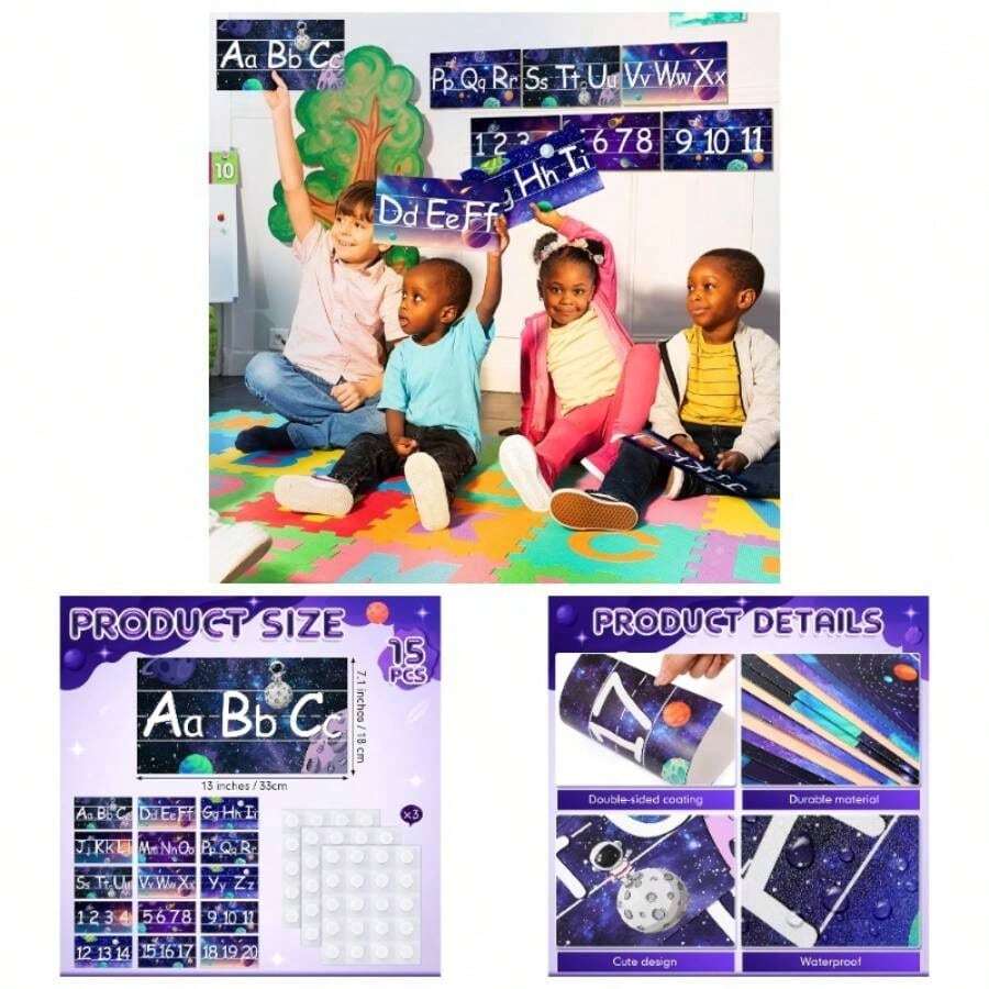15 Pcs Alphabet Line Bulletin Set 26 Upper Lower Case Letters Plus 020 ...