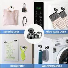 12Pack Fridge Magnets, Black Metal Magnets, Strong Push Pin Magnets For ...