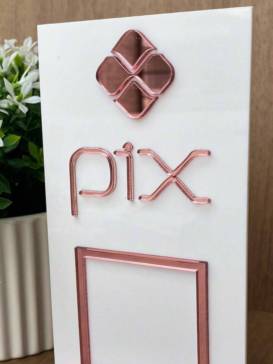 Pix Payment Sign – Acrylic Base Countertop Sign For Stores | Modern QR ...