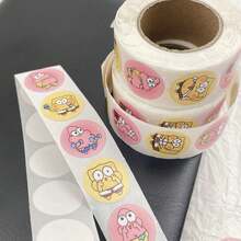 500pcs Q-Version SpongeBob Curly Sticker Series, Featuring Cute Cartoon ...