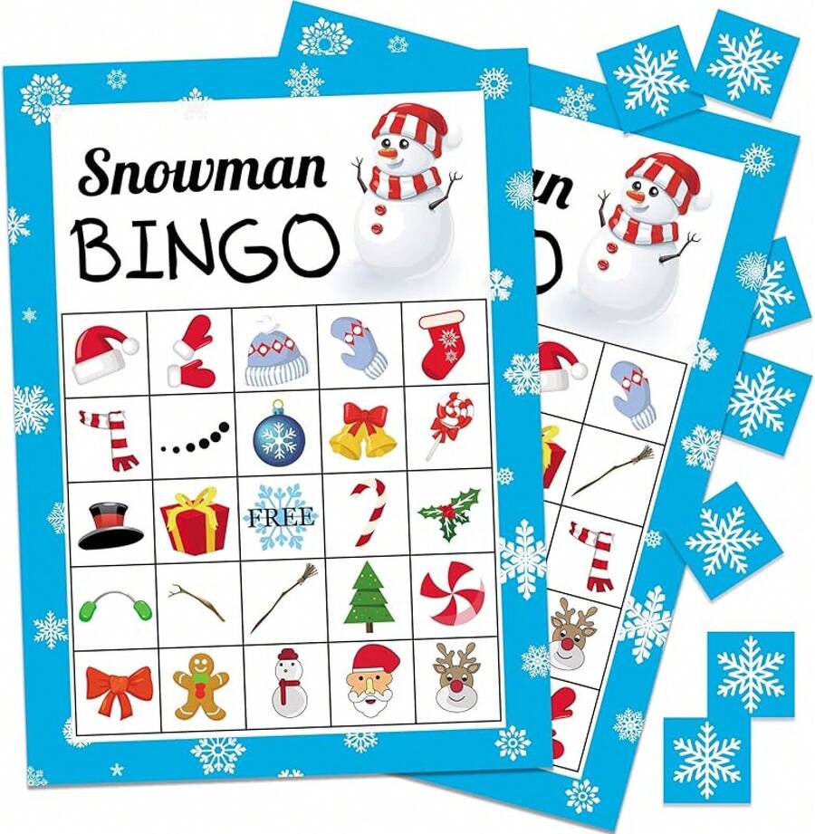 Bingo Game&Adults - Snowman Bingo Game Xmas Holiday Winter Crafts ...