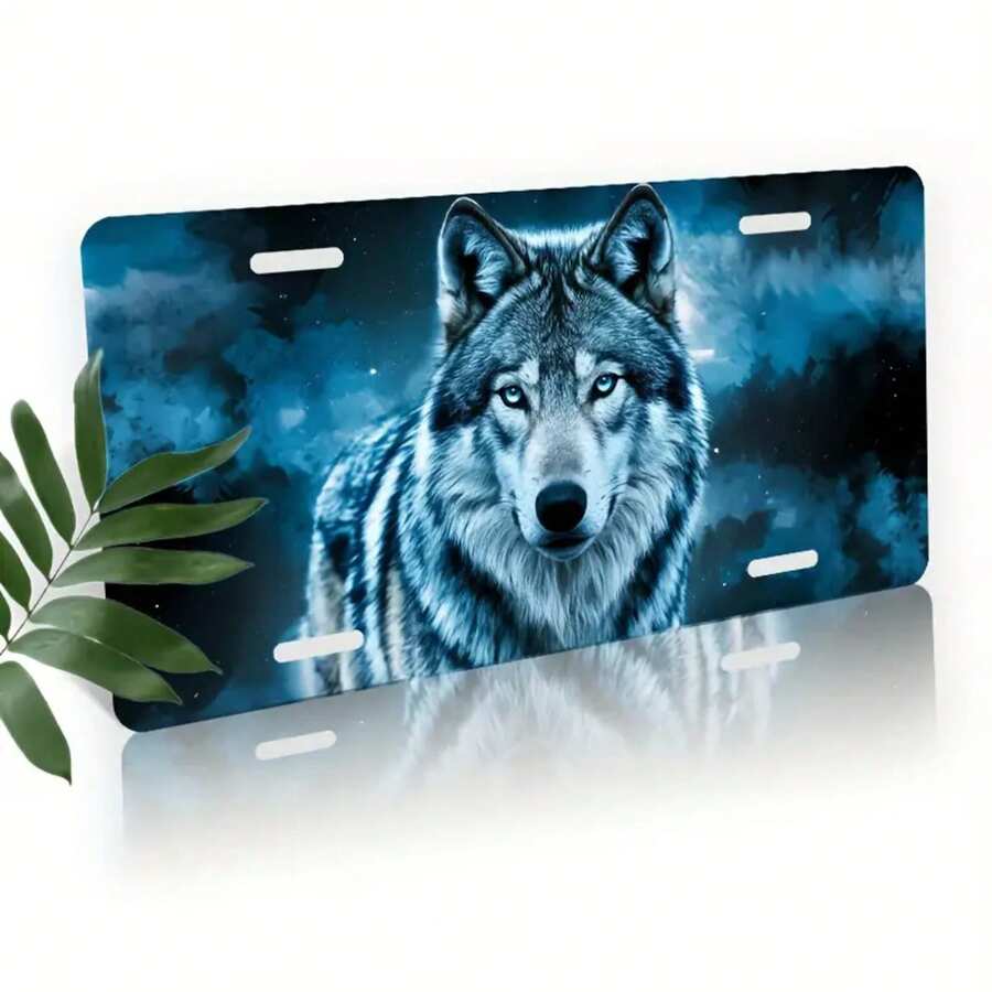 Car P, Car P, Wolf With Blue Eyes Front License Plate Frame And Cover ...