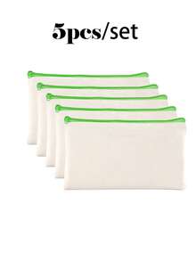 1/5/10/20/50pcs Set Blank Zipper Makeup Bags In Black, Pink, Burgundy ...