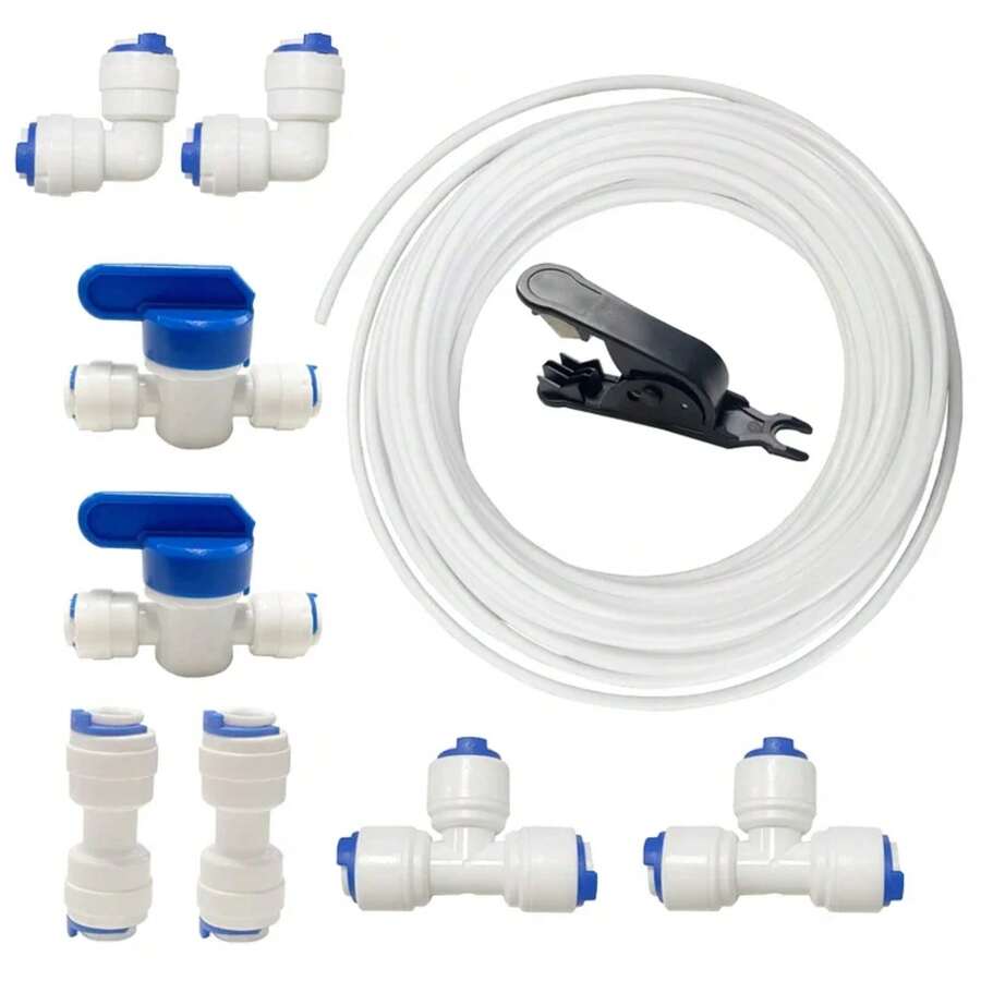 Water Supply Hose And Inline Shut-Off Valve Water Tube Refrigerator ...