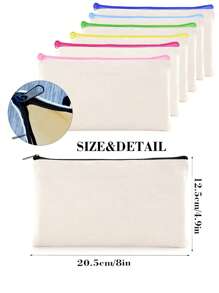 1/5/10/20/50pcs Set Blank Zipper Makeup Bags In Black, Pink, Burgundy ...