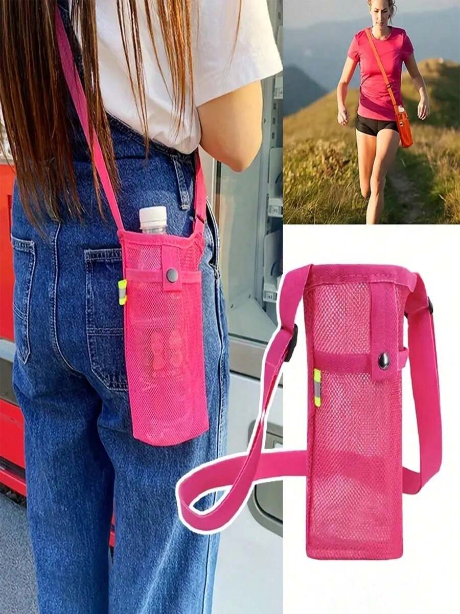 1pc Sports Water Bottle Mesh Bag, Adjustable, Portable Water Bottle ...