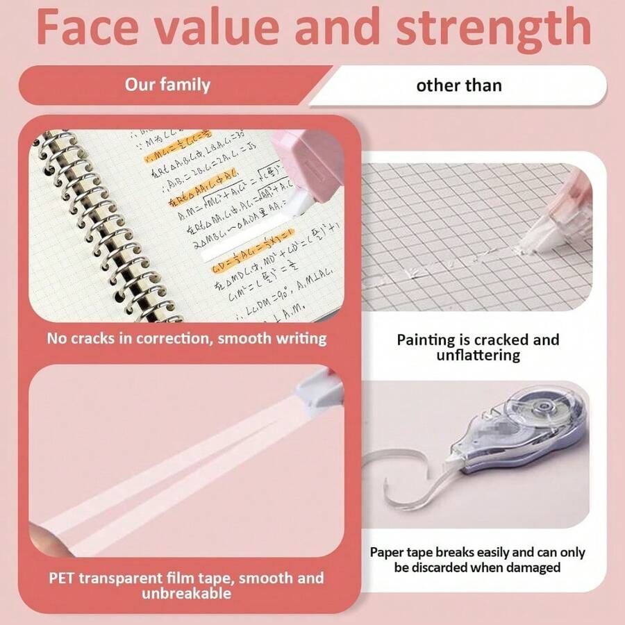 6 Pack Correction Tape Cute White Tape Macaron Color Correction Tape ...