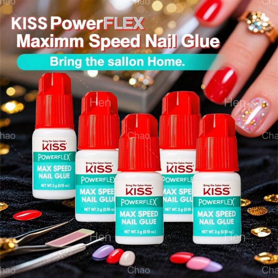 KISS PowerFlex Maximum Speed Nail Glue 0.10oz – Rapid Bonding Glue For ...