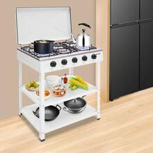 5 Burner Propane Gas Stove, Portable Propane Stove Stand, Stainless ...