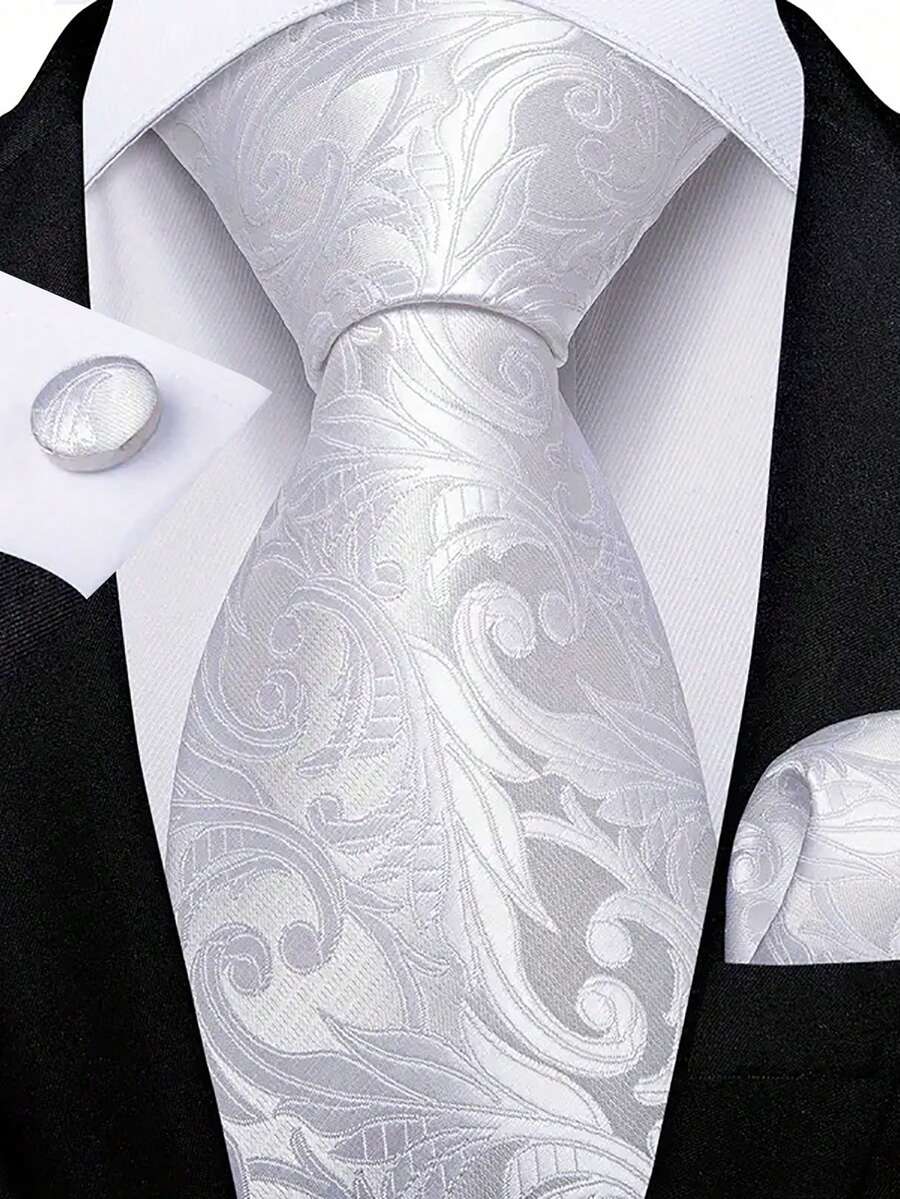 Men Tie Sets Classic Fashion Necktie Set With Cufflink For Business ...