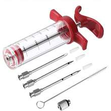 Meat Injector Syringe With 3 Marinade Injector Needles For BBQ Grill ...