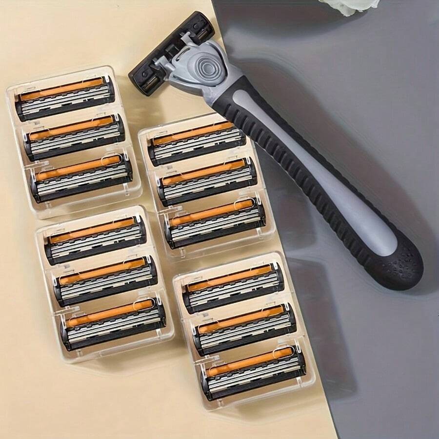 Classic 3-Layer Manual Razor Set, 1/2 Handle With 6/12/18/24/36blade ...
