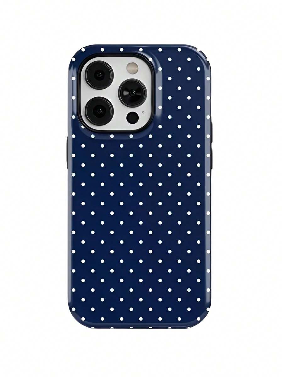 White Polka Dot Pattern, Durable, Shock-Absorbing Two-In-One Large Hole ...
