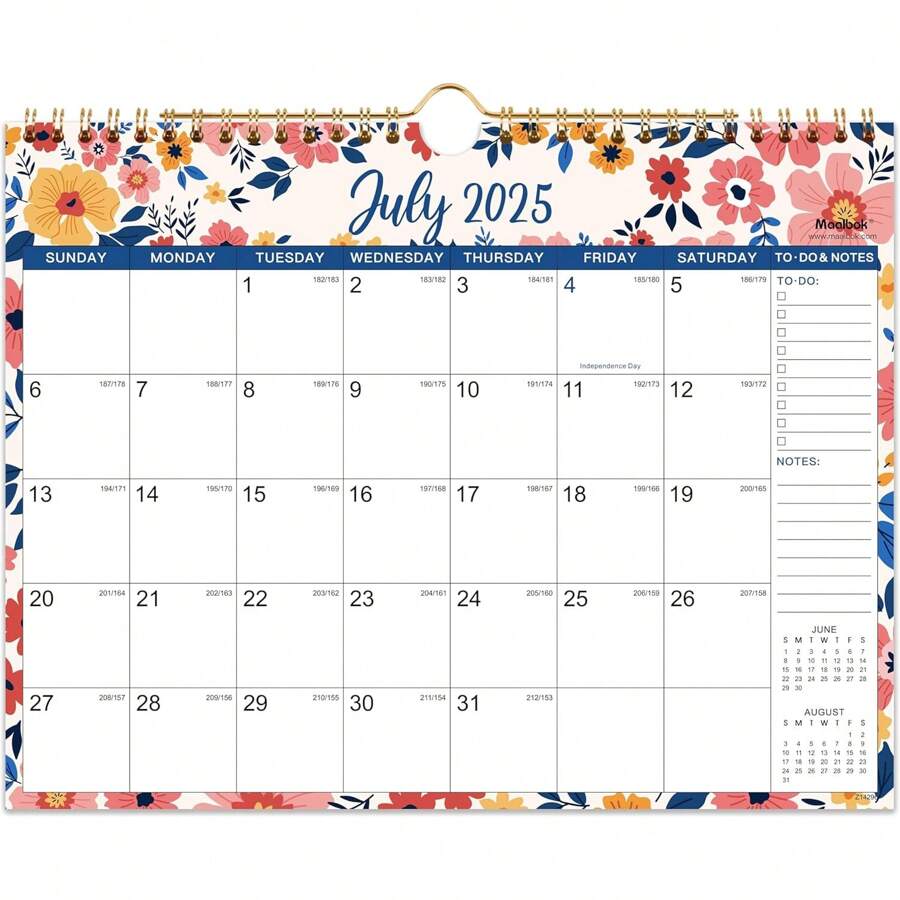 2025-2026 Wall Calendar - 18 Months Hanging Calendar 2025-2026, Jul ...