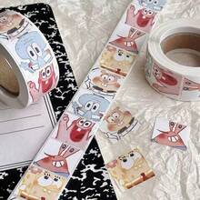 SPONGEBOB 500pcs SpongeBob SquarePants Sticker Roll Cartoon Sticker ...