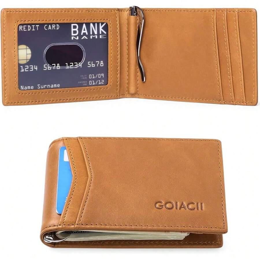 Mens Wallet Slim RFID Blocking Front Pocket Wallets For Men With Clip ...