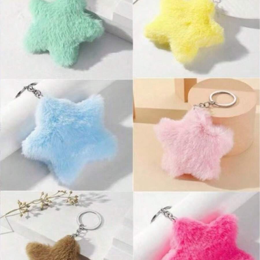 1/6pcs Cute Star Shaped Keychain Set, Suitable For DIY, Creative Gift ...