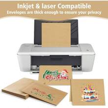 Brown Invitation Cardstock 5x7 Blank Cards And Envelopes, 25 Pack ...