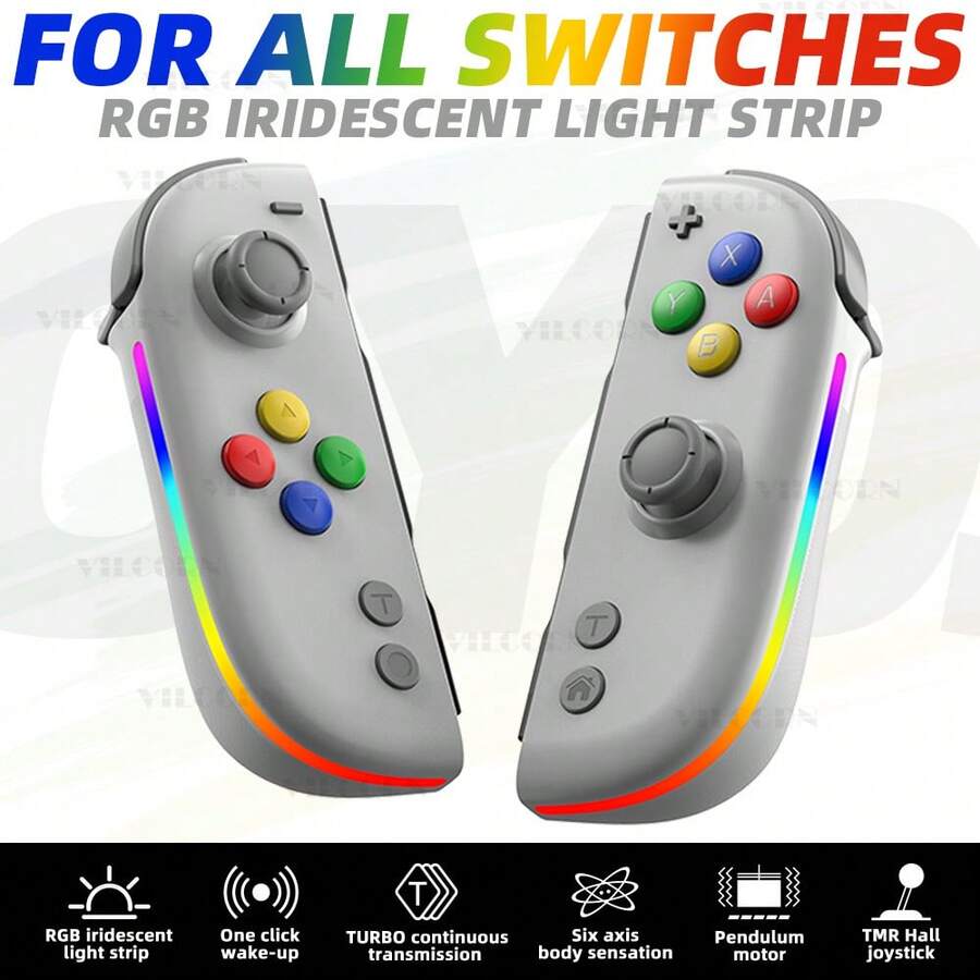 2025 Joy Pad Joycons RGB Wireless Gamepad For Switch/Lite/Oled Hall ...