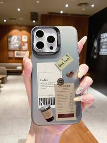 1 pieza Funda de teléfono a prueba de caídas con estampado de café de ...