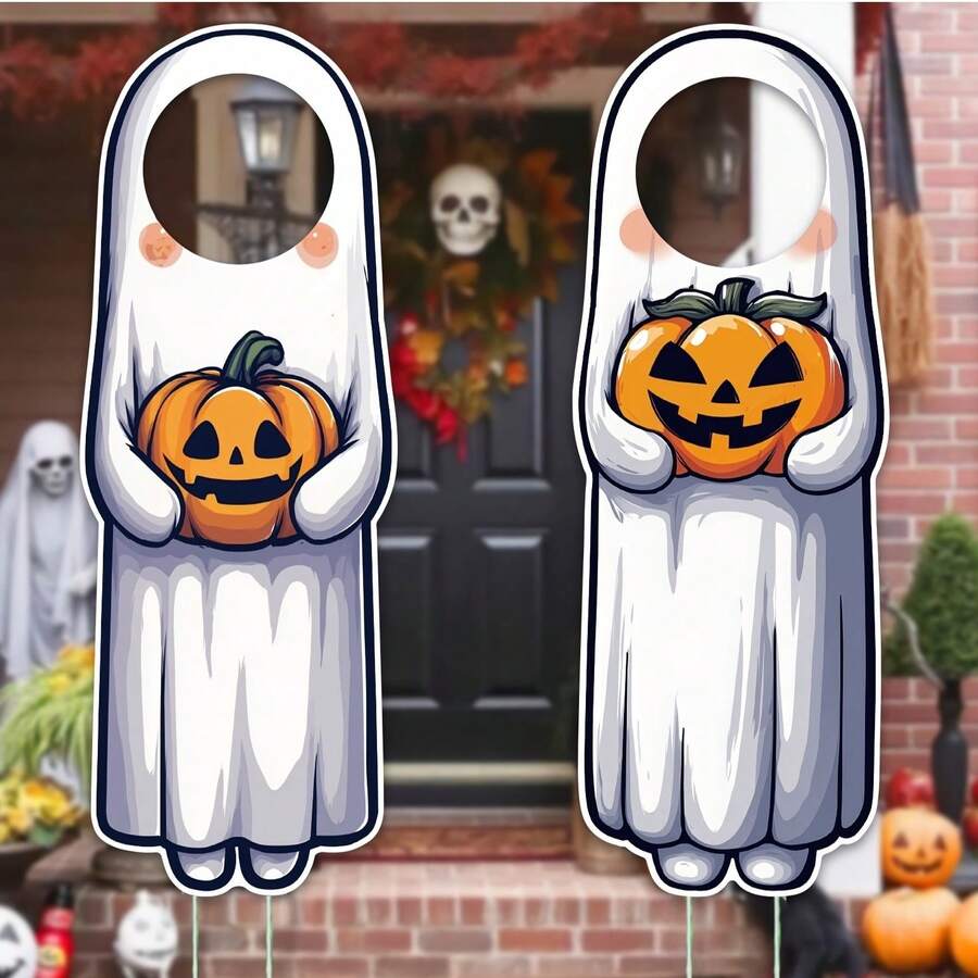 1/2pcs Halloween Lawn Sign Halloween 2D Flat Outdoor Lawn Yard Sign 2D ...