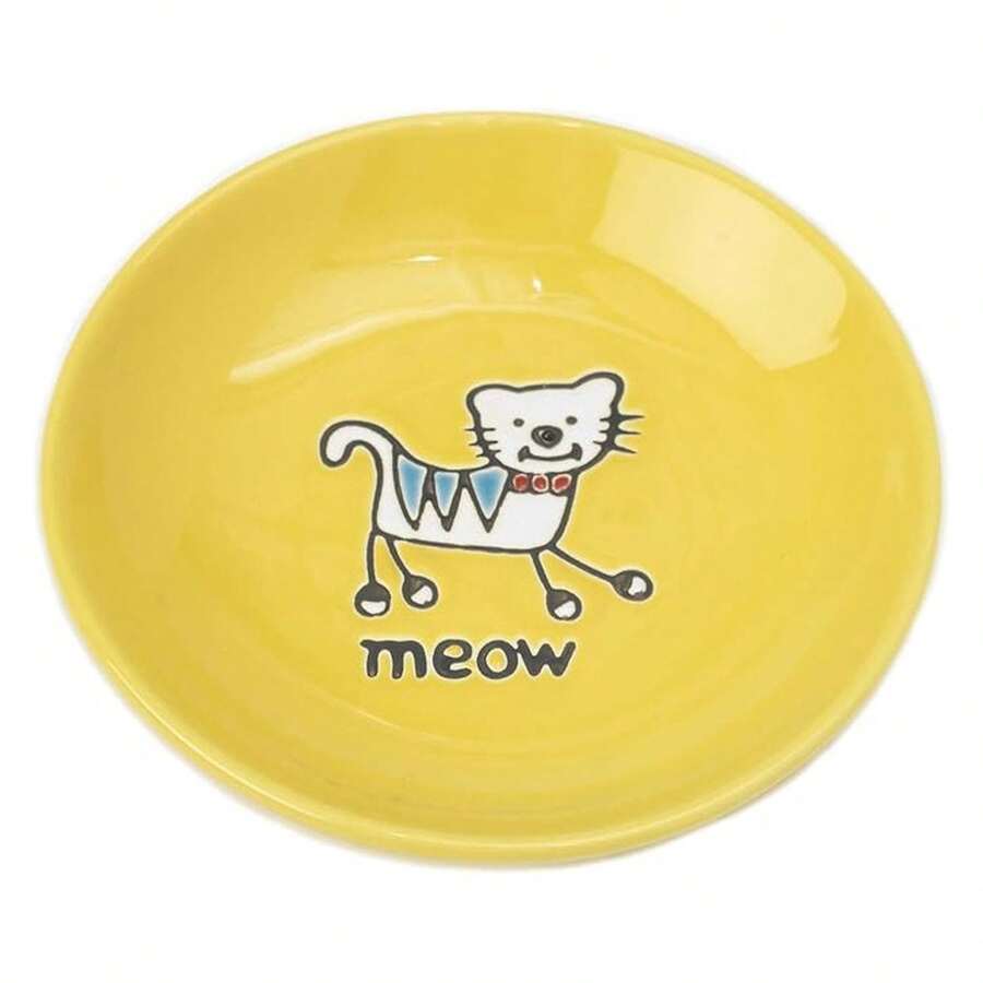 Silly Kitty Cat Dish - Stoneware Cat Saucer, 5-Inch, 2.5oz, Dishwasher ...