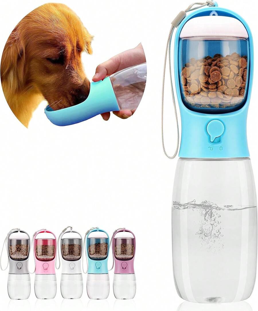 Botella de agua para perros con comedero, bebedero de viaje para ...